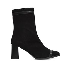 Carel Paris Stiefel - Ankle Boot With Graphic 'T' Cut And Flared Heel - Gr. 35 (EU) - in Schwarz - f&uuml;r Damen