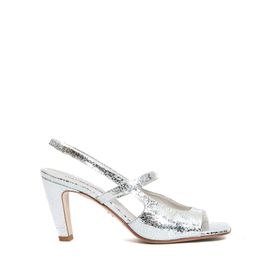 Halmanera Sandalen - Silver Crackle Sandal 80Mm Heel - Gr. 35 (EU) - in Silber - f&uuml;r Damen