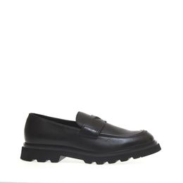 Doucals Doucal's Loafer - Penny Moccasin Black Leather Heavy Rubber Bottom - Gr. 41 (EU) - in Schwarz - f&uuml;r Damen