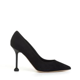 Ninalilou Hohe Schuhe - 100mm Black Suede Pump With Pointed Toe And Suede - Gr. 35 (EU) - in Schwarz - f&uuml;r Damen