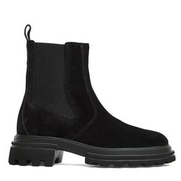 Hogan Stiefel - Black Suede Chelsea Boots - Gr. 37 (EU) - in Schwarz - f&uuml;r Damen