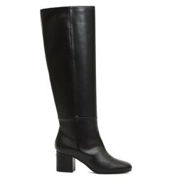 Via Roma 15 Stiefel - Knee-High Black Leather Boot With 70Mm Block Heel - Gr. 38 (EU) - in Schwarz - f&uuml;r Damen