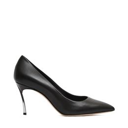 Casadei Hohe Schuhe - Pointed Toe Black Leather Pumps With 80Mm Blade He - Gr. 36 (EU) - in Schwarz - f&uuml;r Damen