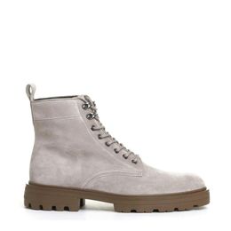Hogan Stiefel - Beige Suede Lace-Up Polish - Gr. 10 - in Grau - f&uuml;r Damen