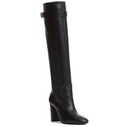 Via Roma 15 Stiefel - Black Leather Boot Heel 90Mm - Gr. 37 (EU) - in Schwarz - f&uuml;r Damen