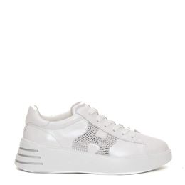 Hogan Low-Top Sneaker - Rebel White Leather And Rhinestones Sneakers - Gr. 36 (EU) - in Wei&szlig; - f&uuml;r Damen
