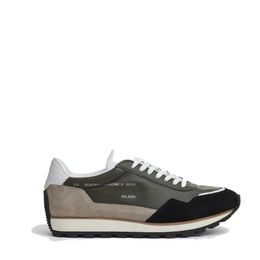 Hogan Low-Top Sneaker - Running 86Er Green Leather Suede Beige And Black - Gr. 6 - in Schwarz - f&uuml;r Damen