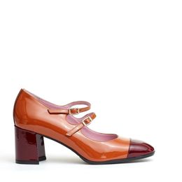 Carel Paris Hohe Schuhe - Pump Belt Camel And Bordeaux - Gr. 38 (EU) - in Rosa - f&uuml;r Damen
