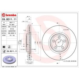 Brembo Bremsensatz, Scheibenbremse 1420-55673 vorne rechts links innenbel&uuml;ftet 326mm f&uuml;r ROEWE (SAIC) JAGUAR MG C2C39929 C2C35612 C2C27290