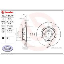 Brembo Bremsensatz-Vorn und hinten SG00000EI1 Bremsensatz, Scheibenbremse vorne rechts links innenbel&uuml;ftet 280mm f&uuml;r SKODA ALFA ROMEO VW SEAT FIAT AUD