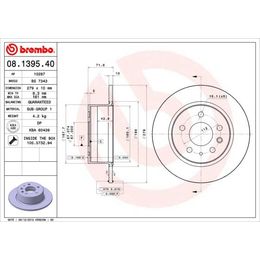 Brembo Bremsensatz-Vorn und hinten SG00000F1V Bremsensatz, Scheibenbremse vorne rechts links innenbel&uuml;ftet 300mm f&uuml;r MERCEDES-BENZ SAAB VOLVO A0054204