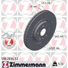 Zimmermann Bremsscheibe 590.2834.52 vorne rechts links Gelocht 328mm f&uuml;r LEXUS TOYOTA 43512-0E050 43512-48130