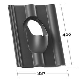 Kl&ouml;ber Kl&ouml;ber Grundplatte DN 100 schwarz Dachdurchf&uuml;hrung Dachentl&uuml;ftung, Frankfurter Pfanne , BRAAS