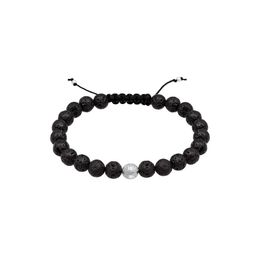 Kuzzoi Armband Herren Gr&ouml;&szlig;e 19 schwarz / silber