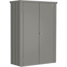 BioHort Mehrzweckschrank &raquo;Romeo Gr. M high, verschiedene Farben&laquo; 132x57x181 cm, der ideale Terrassenschrank aus Metall grau Stahl