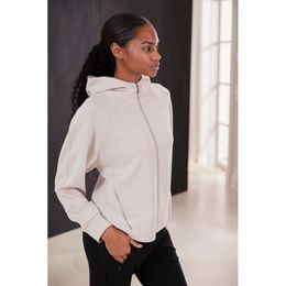 French Connection Damen Sweatjacke mit seitlichen Rei&szlig;verschlusstasche, Loungewear beige 32/34