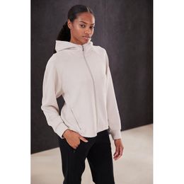 French Connection Damen Sweatjacke mit seitlichen Rei&szlig;verschlusstasche, Loungewear beige 32/34