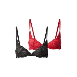 Dorina Bra female Red, Black size 80