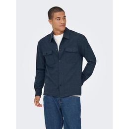 Only & Sons Only & Sons Herren ONLY & SONS Langarmhemd &raquo;ONSMARK BRUSHED 0353 OVERSHIRT&laquo; Materialmix, regular fit XL, N-Gr