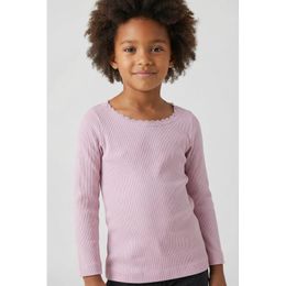 name it M&auml;dchen Langarmshirt &raquo;NMFKAB LS TOP NOOS&laquo; in Feinripp und mit s&uuml;&szlig;er Spitzenkante am Ausschnitt 86