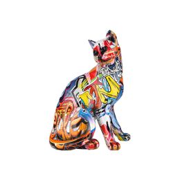 Gilde Katze "Street Art" in Bunt - H. 29 cm - B. 23 cm | Gr.: onesize