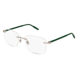 Montblanc MB0222O Brille Unisex | Fassung: Vollrand, Eckig, Silber Gr&uuml;n