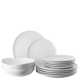 Rosenthal Kombiservice Junto wei&szlig;, Wei&szlig;, Keramik, 18-teilig, Uni, 31.7x28.1x32 cm, DIN EN ISO 14001, DIN EN ISO 9001, Essen & Trinken, Geschirr, Geschirr-Sets, Kombiservice