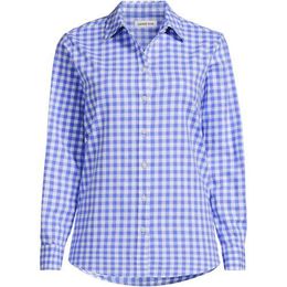 LANDS' END Lange leichte Flanellbluse, Damen,  Blau, by Lands' End
