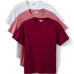 LANDS' END Kurz&auml;rmelige Rundhalsshirts im 3er-Set, Herren,  Sonstige, Baumwolle, by Lands' End