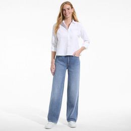LANDS' END Mid Waist Baggy Jeans aus Baumwolle, Damen, size: regular, Blau, Baumwolle, by Lands' End