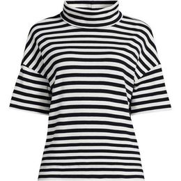 LANDS' END Supima Rollkragenshirt, Damen,  Schwarz, Baumwolle, by Lands' End