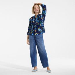 LANDS' END Baumwolle/Modal-Biesenshirt mit 3/4-&Auml;rmeln, Damen,  Blau, Elasthan/Baumwoll-Mischung/Synthetic-blend, by Lands' End