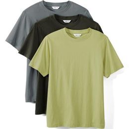 LANDS' END Kurz&auml;rmelige Rundhalsshirts im 3er-Set, Herren,  Sonstige, Baumwolle, by Lands' End