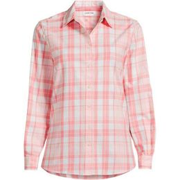 LANDS' END Lange leichte Flanellbluse, Damen,  Pink, by Lands' End