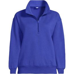 LANDS' END Serious Sweats Pullover mit Rei&szlig;verschluss, Damen,  Blau, Baumwoll-Mischung/Polyester-Mischung, by Lands' End