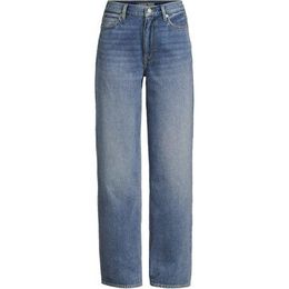 LANDS' END Mid Waist Baggy Jeans aus Baumwolle, Damen,  Blau, Baumwolle, by Lands' End