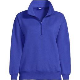 LANDS' END Serious Sweats Pullover mit Rei&szlig;verschluss, Damen,  Blau, Baumwoll-Mischung/Polyester-Mischung, by Lands' End