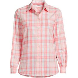 LANDS' END Lange leichte Flanellbluse, Damen,  Pink, by Lands' End