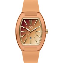 Ice Watch Quarzuhr ICE-WATCH "ICE boliday - Dome - Small - 3H + Date", orange (apricot), Armbanduhren, Damen, Quarzuhr, Armbanduhr, Damenuhr, analog, Silikonarmband, Datum