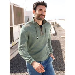 Sweatshirt Marco Donati, Herren, Gr. 48/50, gr&uuml;n (khaki, meliert), 85% Baumwolle, 15% Polyester, meliert, Sweatshirts Sweatshirt