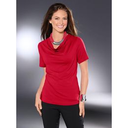 Wasserfallshirt Inspirationen "Shirt", Damen, Gr. 36, rot, 95% Viskose, 5% Elasthan, unifarben, Wasserfallausschnitt, Shirts