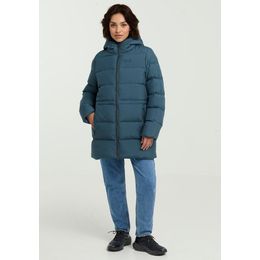 Daunenjacke Jack Wolfskin "FROZEN PALACE LONG JKT W RDS", Damen, Gr. L (42/44), aluminiumblau, Oberstoff: 100% POLYESTER; F&uuml;llung 1: 90% ENTENDAUNEN, 10% FEDER; F&uuml;llung 1: 90% WEI&szlig;E ENTENDAUNEN, 10% FEDER; Futter: 100% POLYESTER, Jacken Daunenjacke