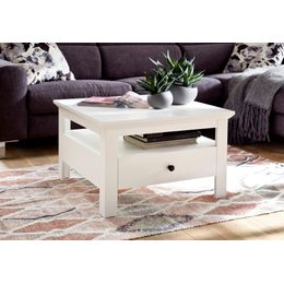 Couchtisch Home Affaire "&Ouml;rebro", wei&szlig;, B:70cm H:45cm T:70cm, Tische, Couchtisch Eckige Couchtische Holz-Couchtische, Couchtisch mit Schubkasten & Vollauszug - (B/T/H) 70/70/46 cm