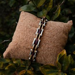 Holzkern Armband Allegro (Amaranth/Silber), Naturholz, Damen und Herren, gr&ouml;&szlig;enverstellbar