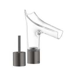Hansgrohe 2-Loch-Waschtischarmatur Axor Starck V 110 mit Ablaufgarnitur, brushed black chrome (12115340)