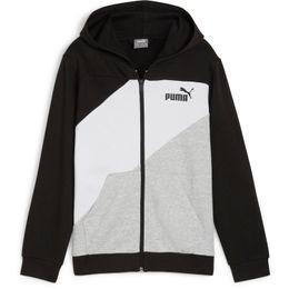 Puma POWER COLORBLOCK Sweatjacke Jungen - Gr&ouml;&szlig;e 176 - schwarz