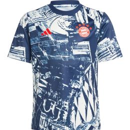 Adidas FC Bayern M&uuml;nchen Prematch Funktionsshirt Kinder - Gr&ouml;&szlig;e 128 - wei&szlig;