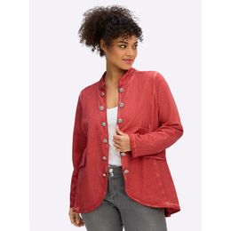 sheego Gro&szlig;e Gr&ouml;&szlig;en Sweatjacke in Oil-dyed-Optik, grapefruit, Gr&ouml;&szlig;e 46 - Damen