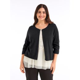 sheego Gro&szlig;e Gr&ouml;&szlig;en Bolero mit Zierspange, schwarz, Gr&ouml;&szlig;e 44 - Damen