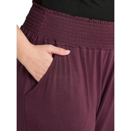 sheego Gro&szlig;e Gr&ouml;&szlig;en Schlupfhose mit breitem Smokbund, weite Form, burgund, Gr&ouml;&szlig;e 48 - Damen